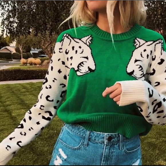 Sweaters | Leopard Print Sweater | Poshmark